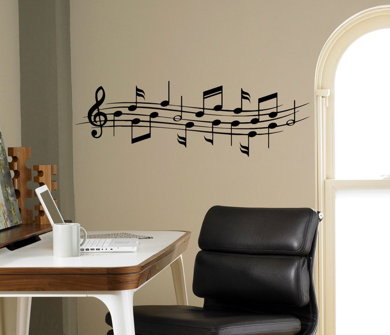 Music Notes Wall Decal Vinyl Sticker for Wall Musical Note Treble Clef ...
