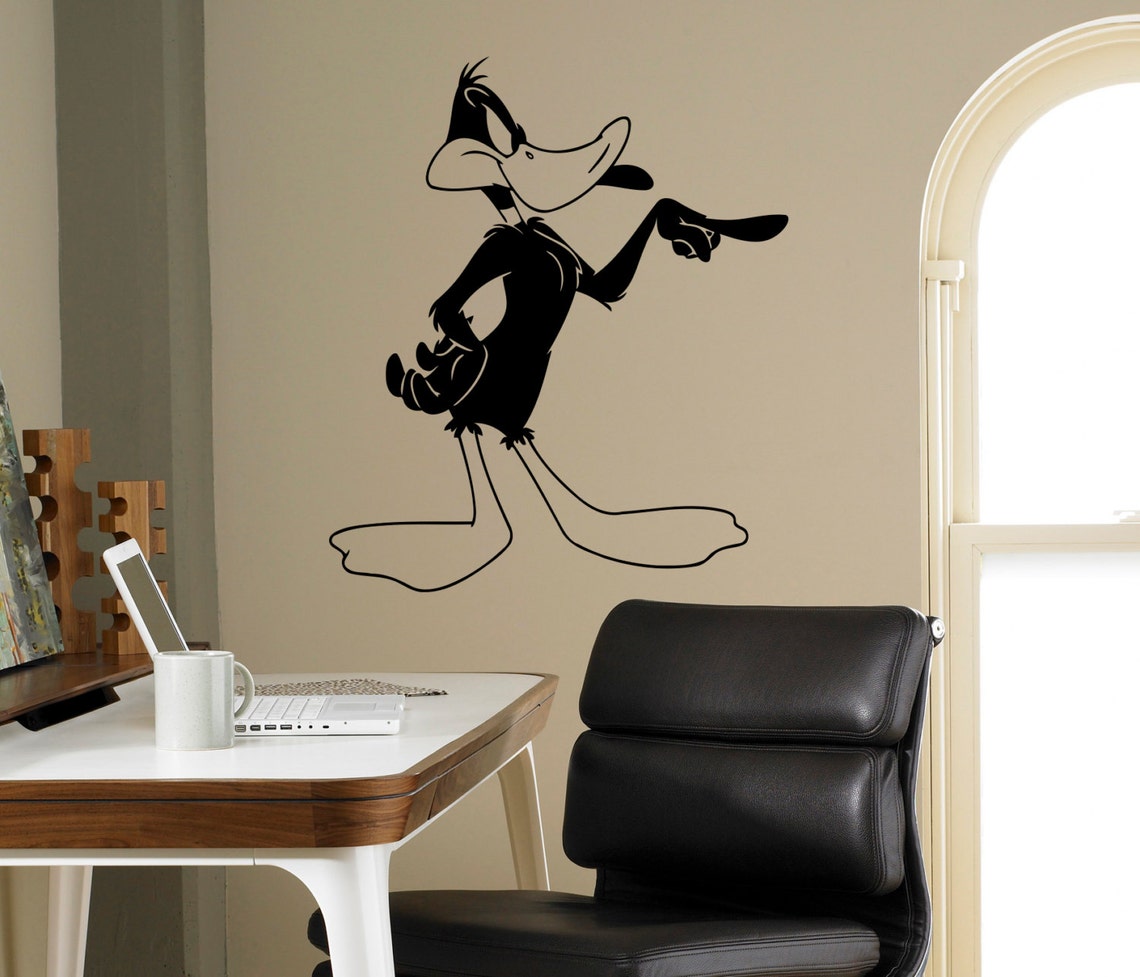 Daffy Duck Wall Vinyl Decal Duck Superhero Cartoons Wall Sticker Home ...