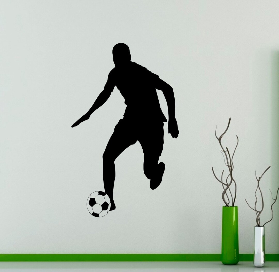 Soccer Player Wall Decal Football Vinyl Sticker Sport Home Wall ...
