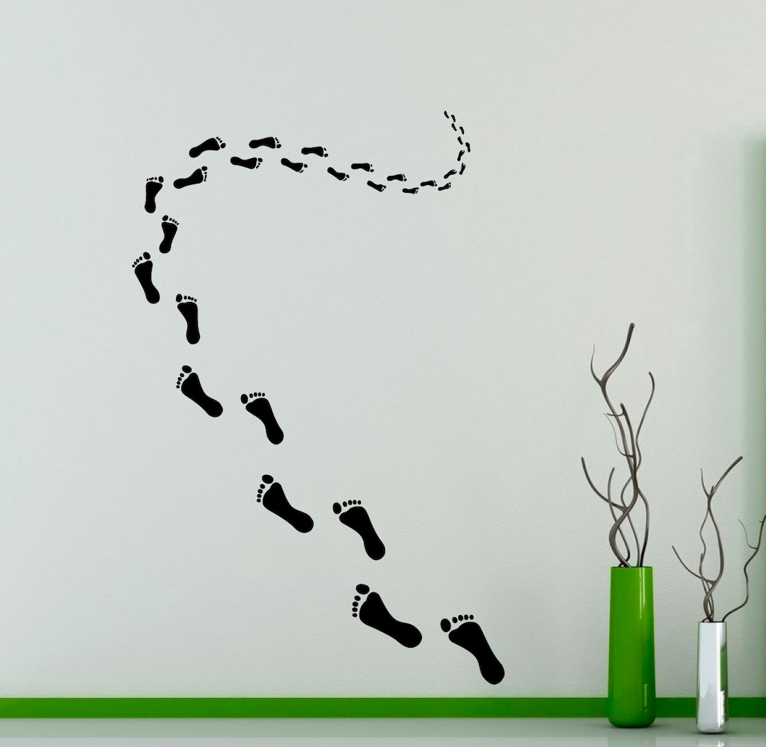 Footprints Wall Vinyl Decal Walking Wall Sticker Traces Legs Home ...