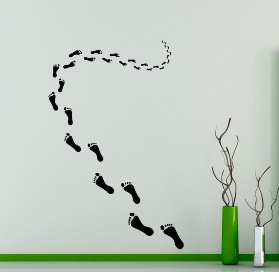 Footprints Wall Vinyl Decal Walking Wall Sticker Traces Legs - Etsy