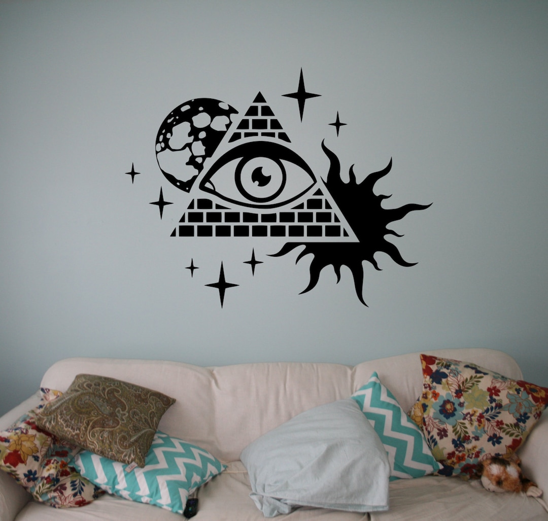 Illuminati Symbols Wall Decal All Seeing Eye Vinyl Sticker Decor Living ...