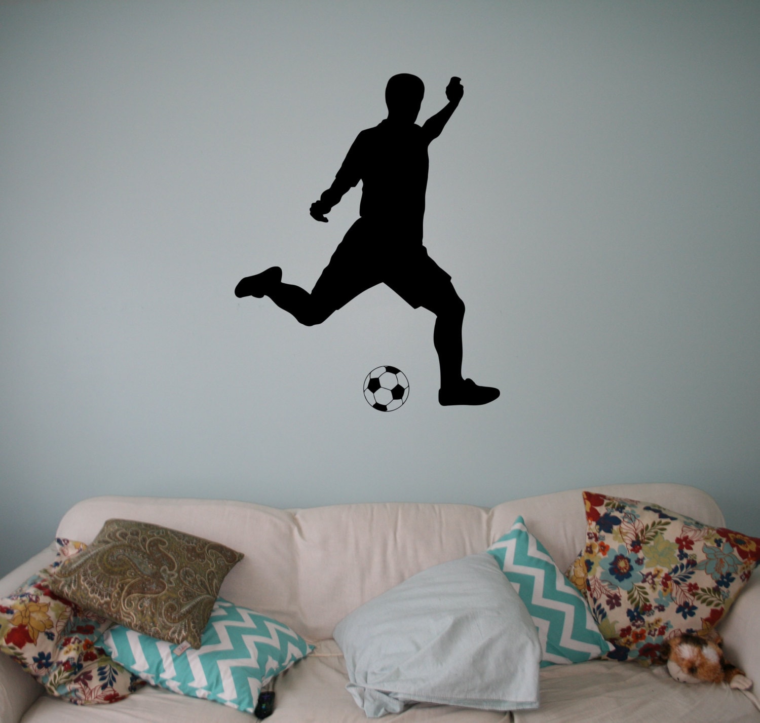 Football Player Wall Vinyl Decal Soccer Vinyl Sticker Sport Home Wall ...