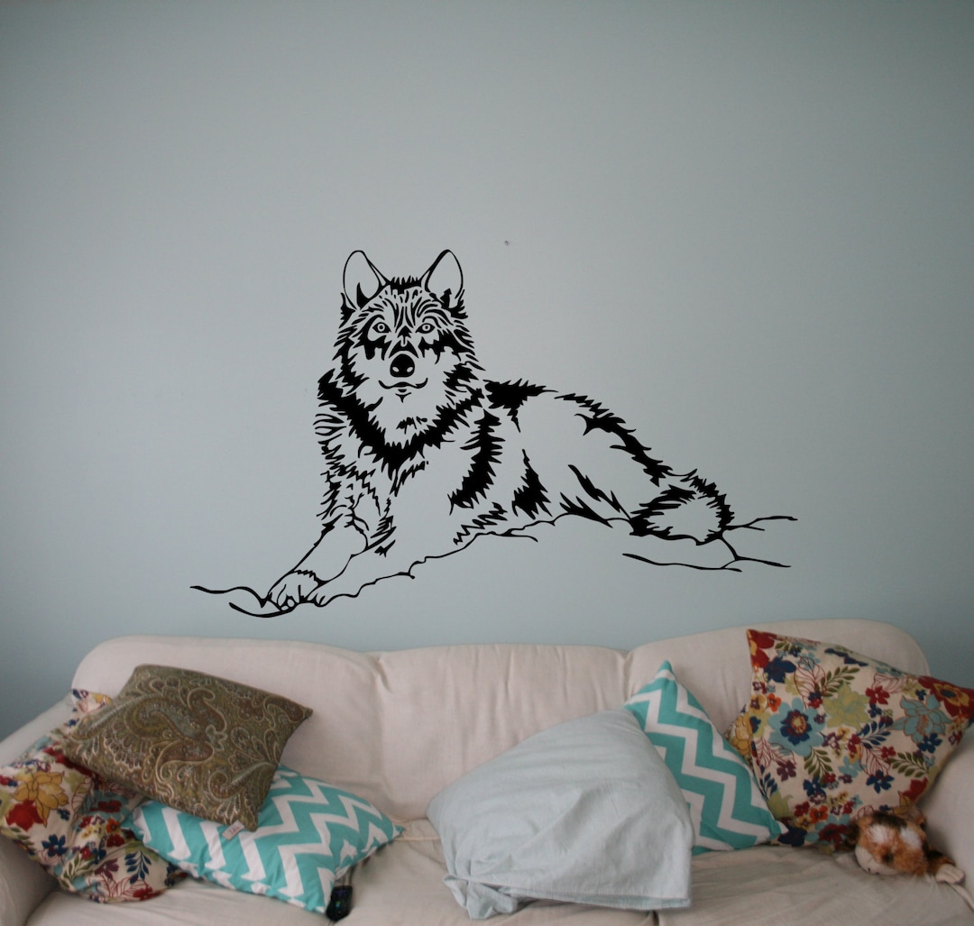 Beautiful Wolf Wall Decal Wild Animals Vinyl Sticker Wild Nature Home ...
