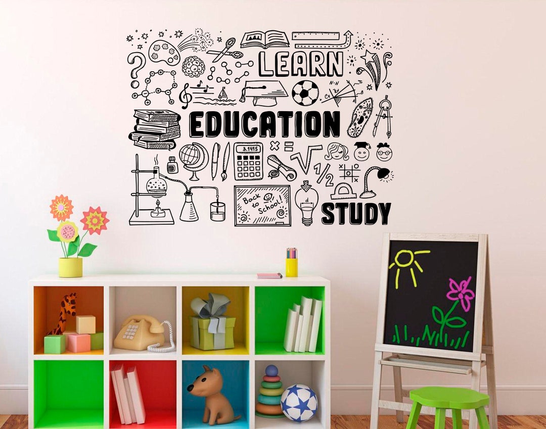 Education Wall Decal School Vinyl Sticker Library Classroom Home ...
