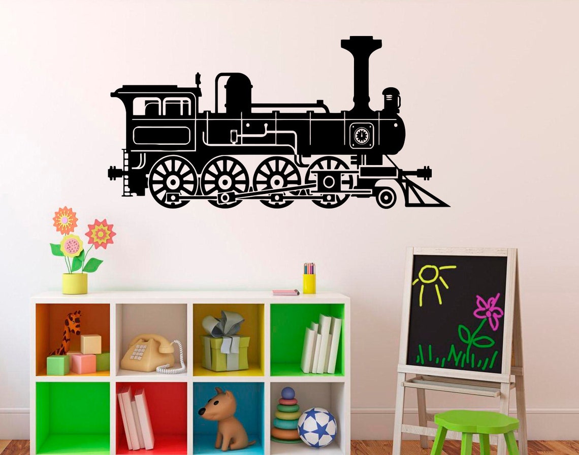 Steam Train Wall Decal Locomotive Vinyl Sticker Railroad - Etsy