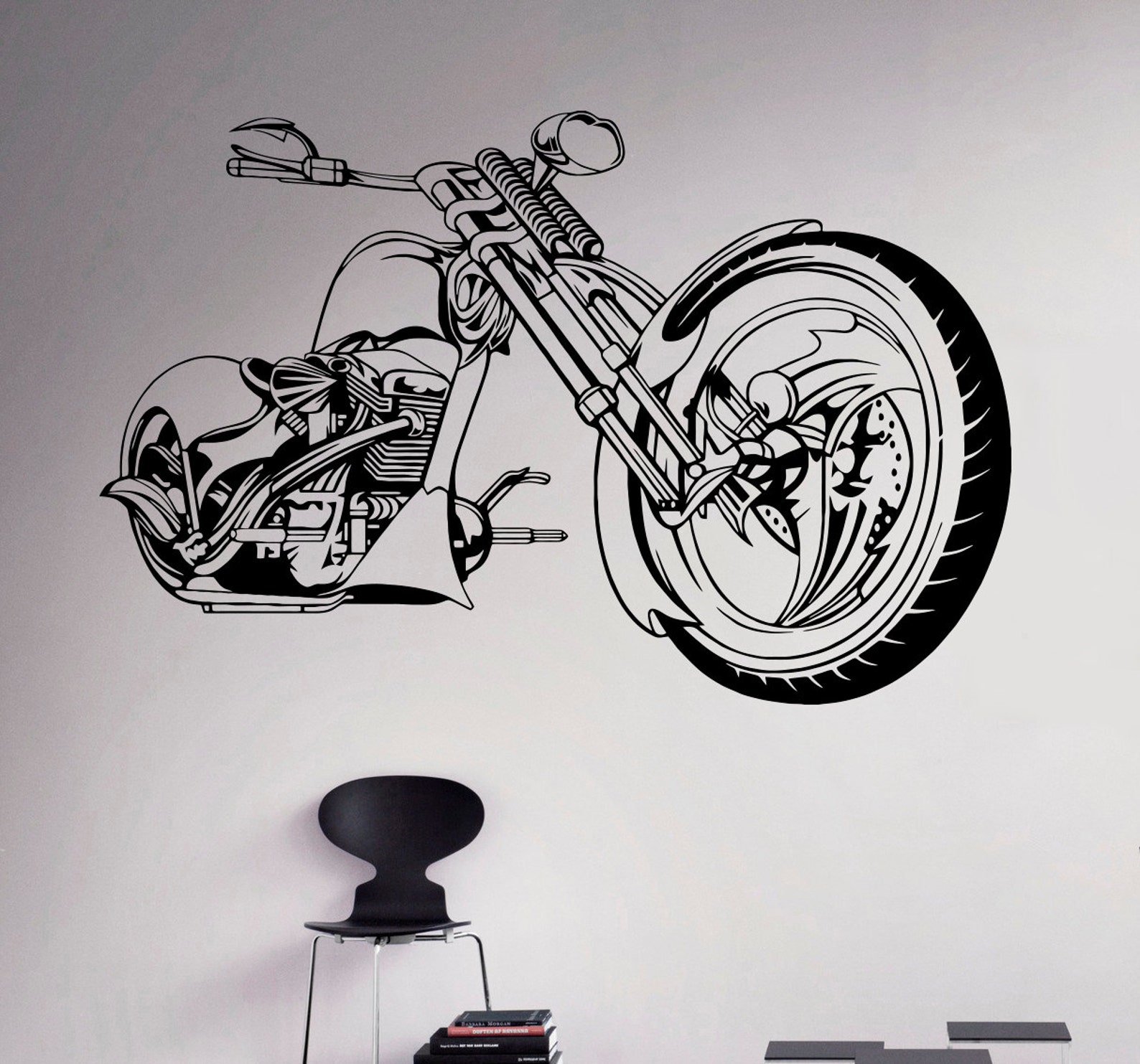 Motorcycle Chopper Wall Vinyl Decal Motorbike Wall Sticker - Etsy