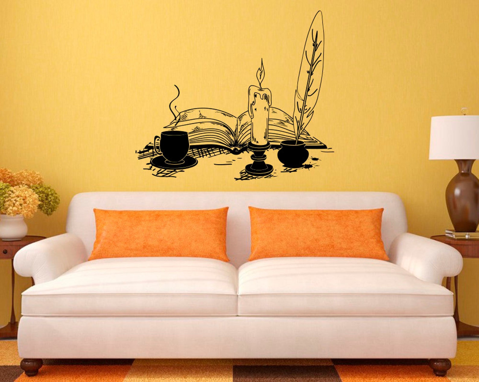 Old Book Wall Decal Vintage Vinyl Sticker Library School Home Interior ...