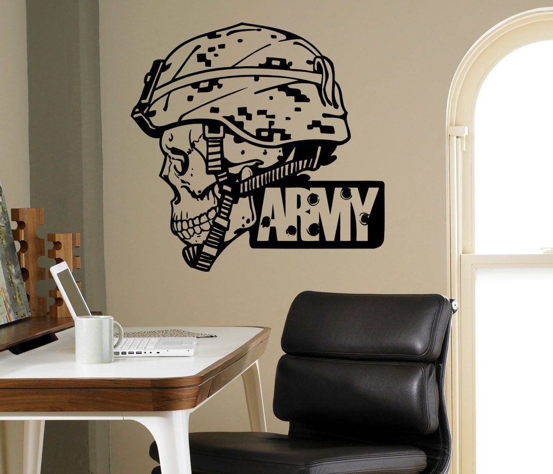 Army Wall Vinyl Decal Military Emblems Wall Sticker Home Interior ...