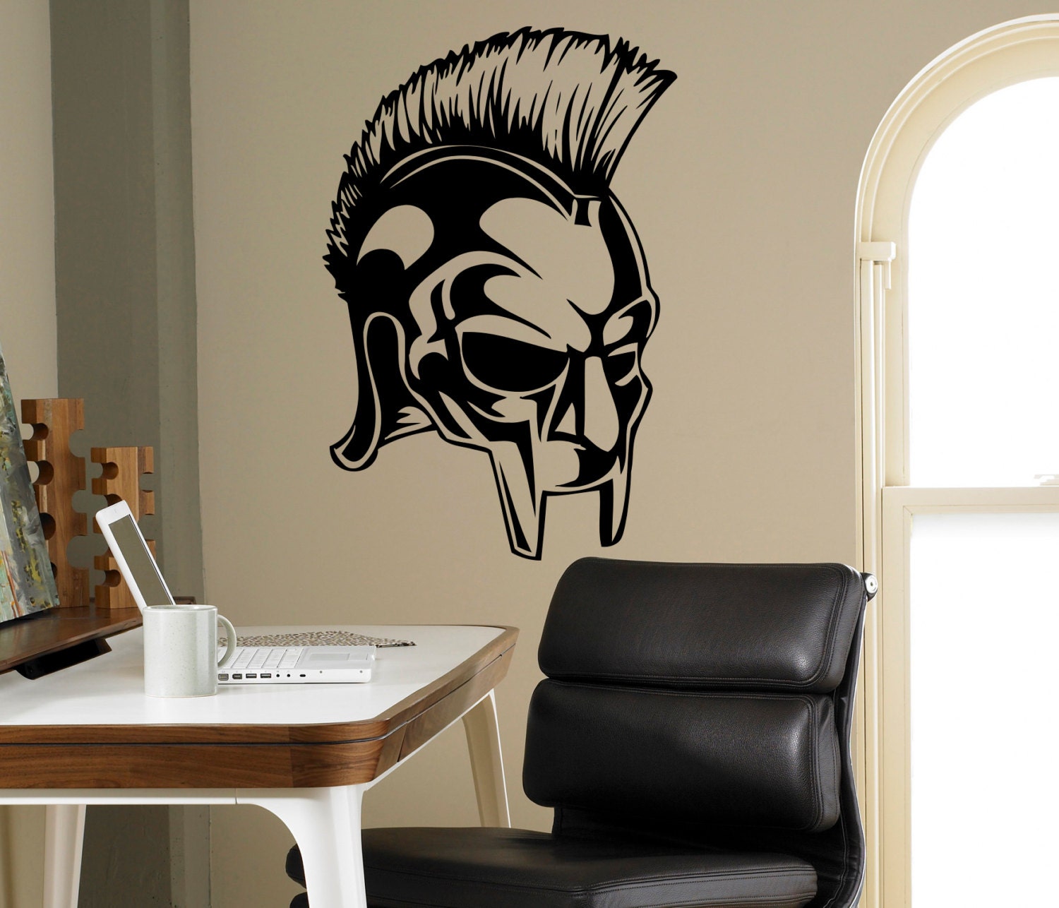 Gladiator Helmet Wall Decal Vinyl Sticker Spartan Legionnaire - Etsy