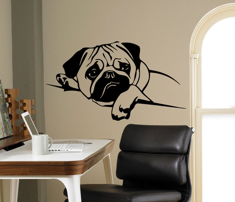 Puppy Pug Dog Wall Decal Pet Vinyl Sticker Cute Animals Home - Etsy