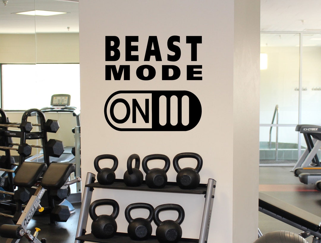 Beast Mode on Vinyl Decal Sticker Gym Motivation Quote Workout Fitness ...