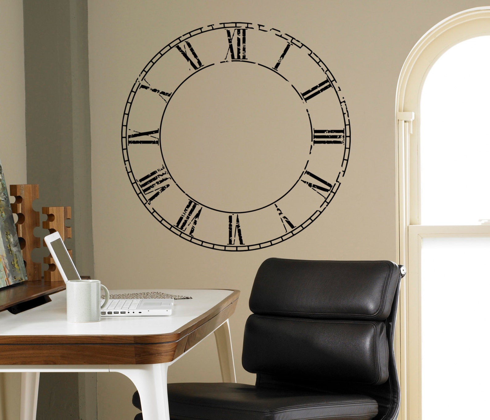 Vintage Clock Wall Vinyl Decal Wall Sticker Watch Face Home - Etsy
