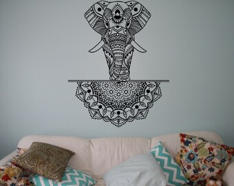 Indian Elephant Vinyl Decal Elephant Patterns Wall Sticker | Etsy