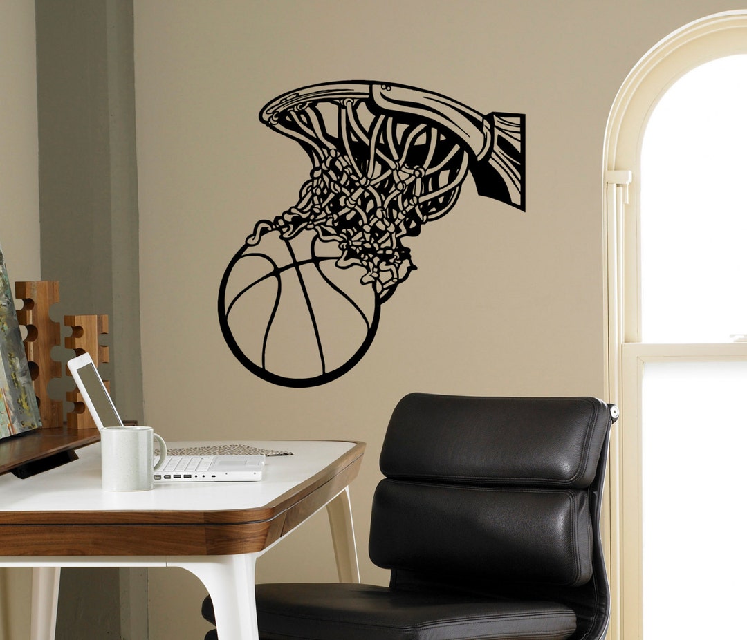 Basketball Net Vinyl Decal Basketball Hoop Wall Vinyl Sticker Sport ...
