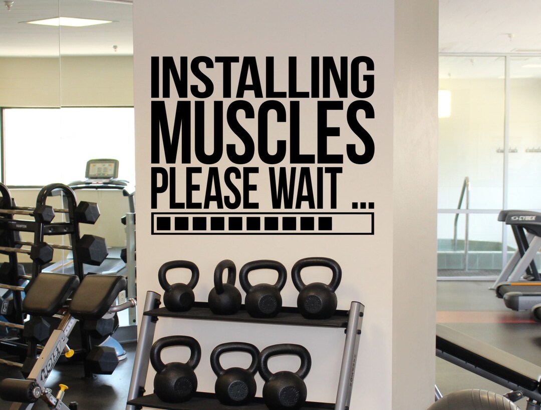 Installing Muscles Wall Decal Poster Gym Motivation Quotes Sport ...