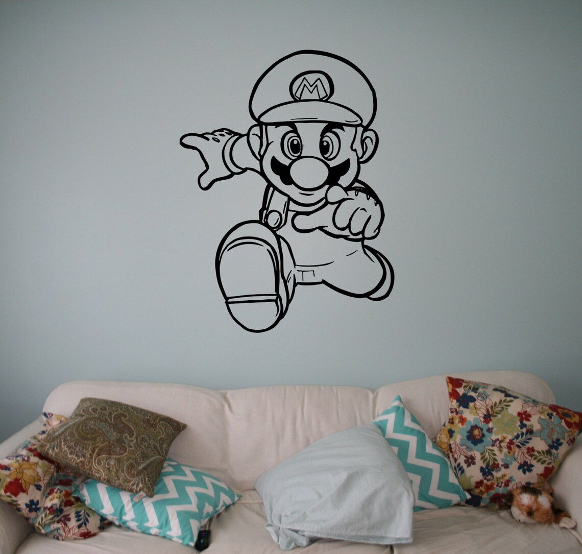 Super Mario Vinyl Decal Retro Video Game Hero Wall Vinyl - Etsy