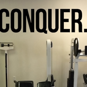 Gym Daily Motivation Conquer Vinyl Decal Fitness Wall Sticker Sport ...