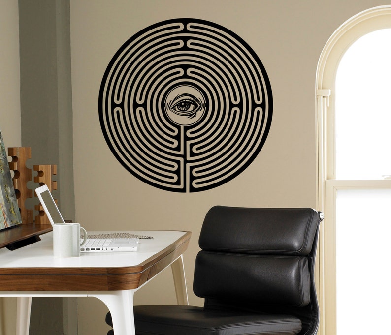 Maze Labyrinth Wall Decal Mystic Eye Vinyl Sticker Abstract - Etsy