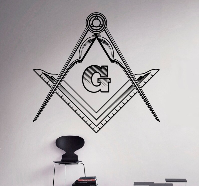 Freemasonry Emblem Wall Vinyl Decal Masonic Sticker Compass - Etsy