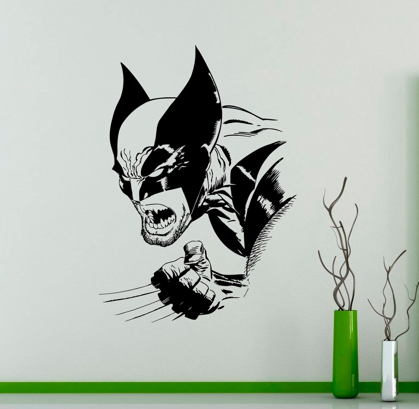 Wolverine Wall Decal Logan Vinyl Sticker Comics Superhero Art - Etsy