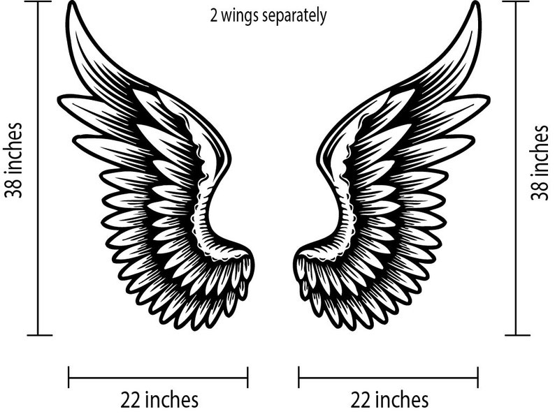 Angel Wings Wall Decal Beautiful Feathers Vinyl Sticker Home - Etsy