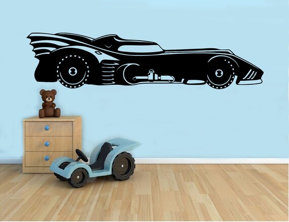 Superhero Batmobile Wall Decal Batman Vinyl Sticker Wall Art | Etsy