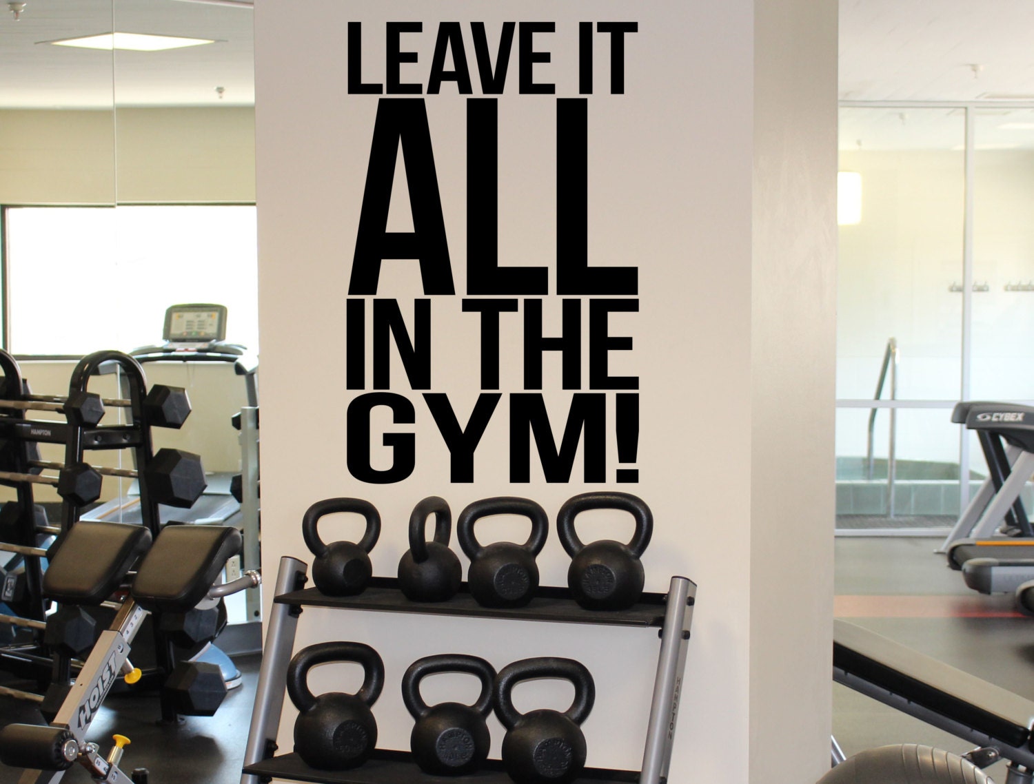 Leave It All in The Gym Wall Decal Gym Motivation Quotes Sport | Etsy