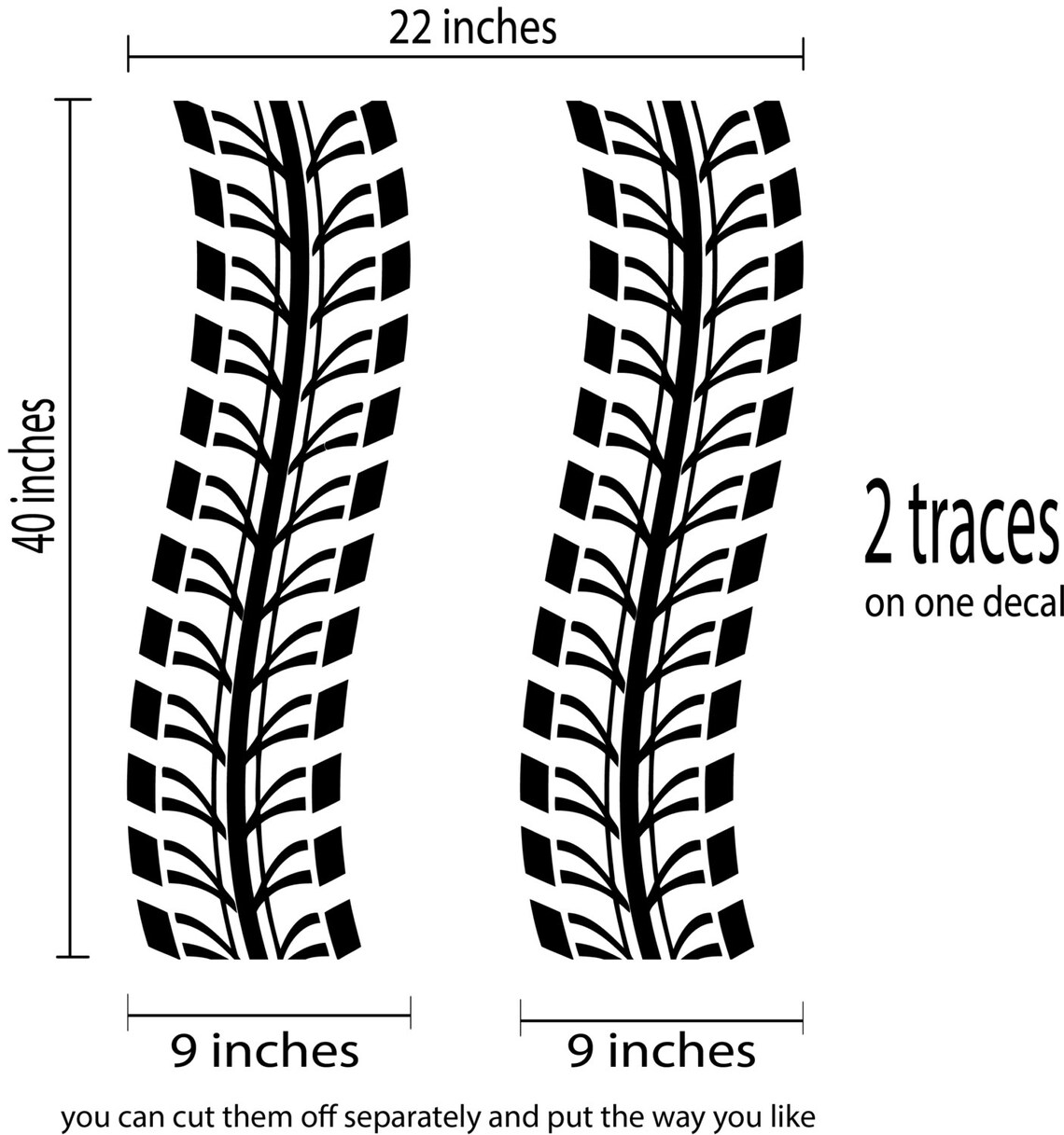 Tire Tracks Wall Decal Traces of Tires Vinyl Sticker Home - Etsy