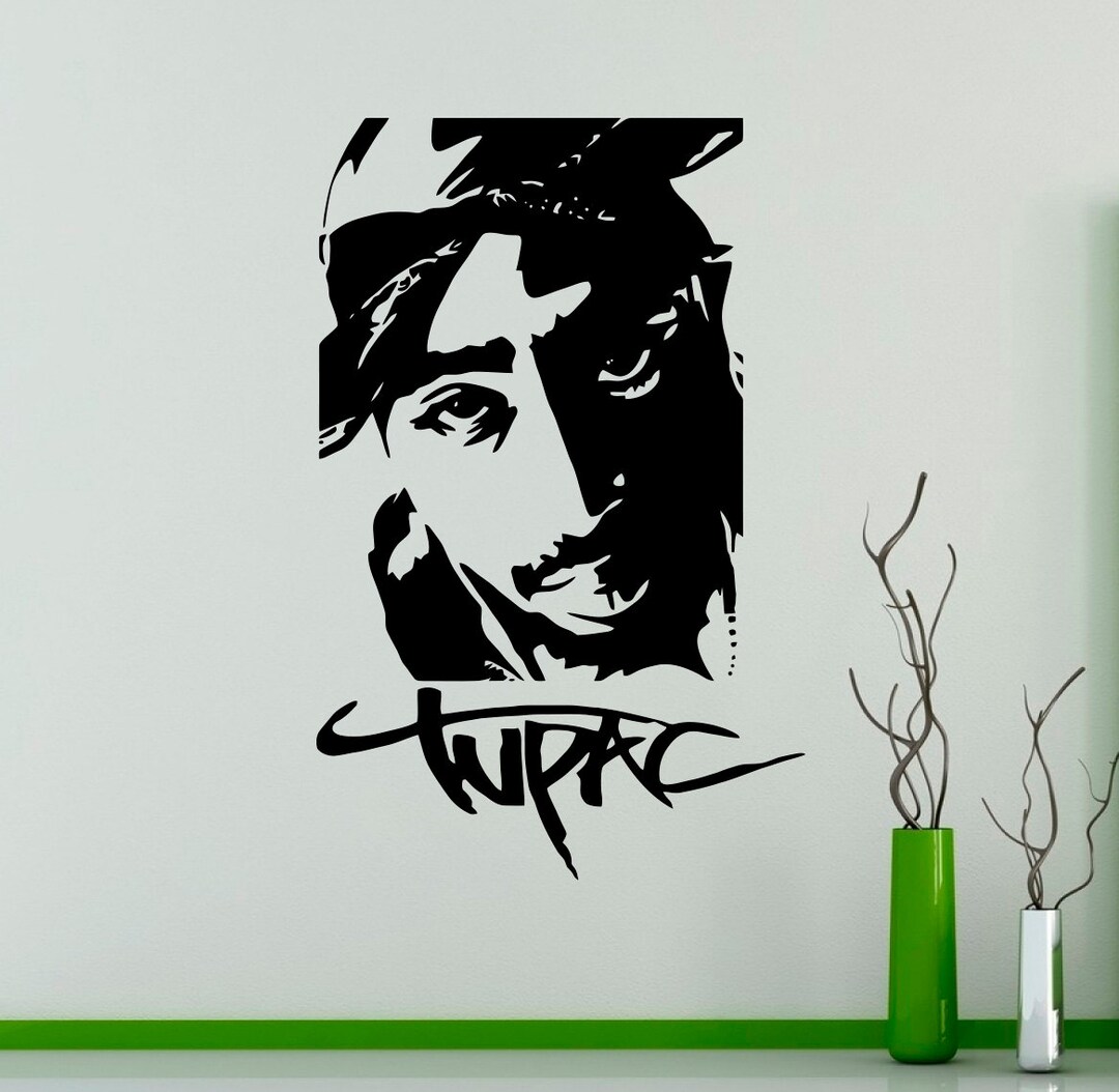 2pac Wall Vinyl Decal Tupac Shakur Wall Sticker Home Interior Rapper ...