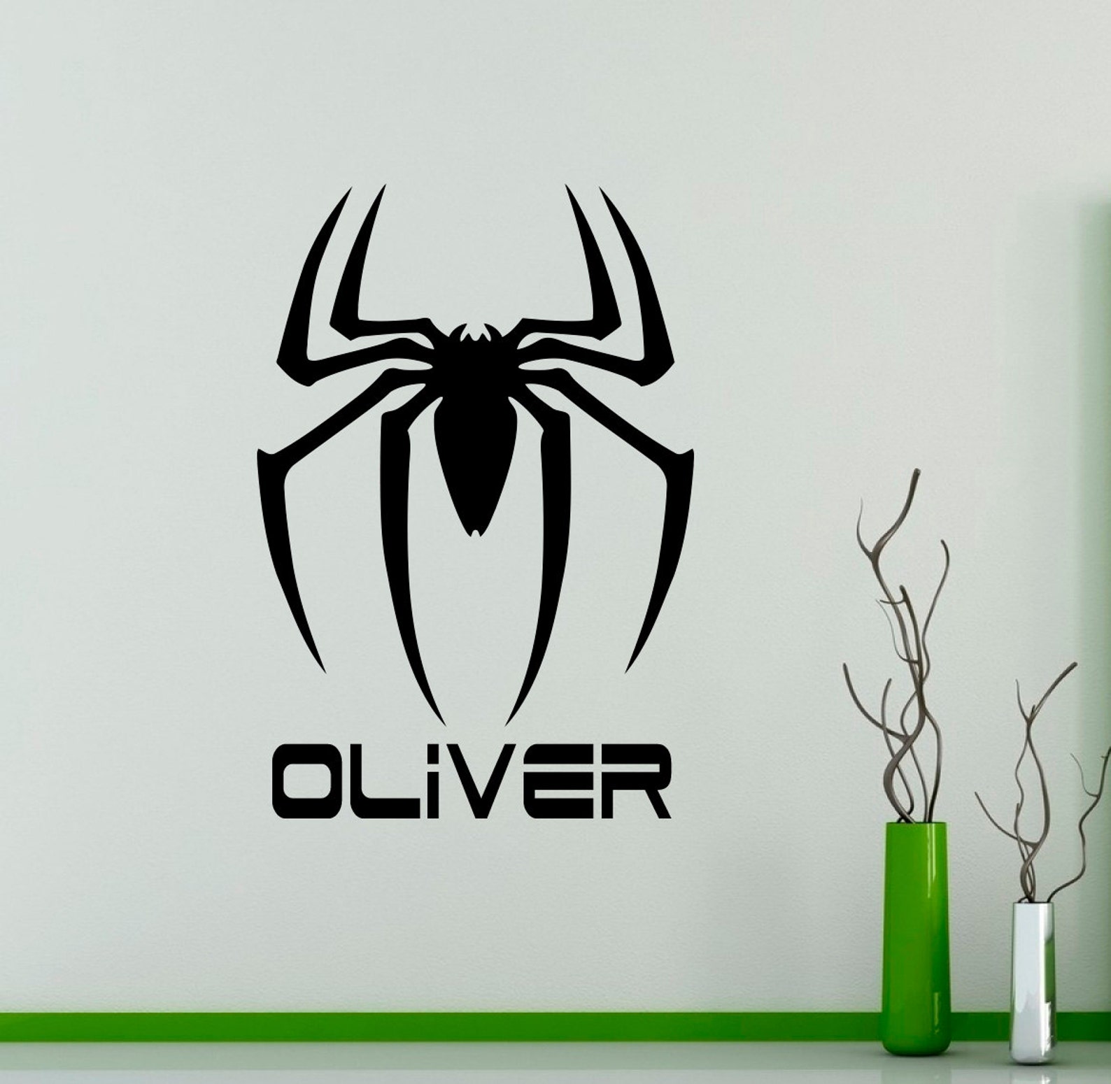 Custom Name Spiderman Wall Decal Superhero Emblem Vinyl Sticker ...