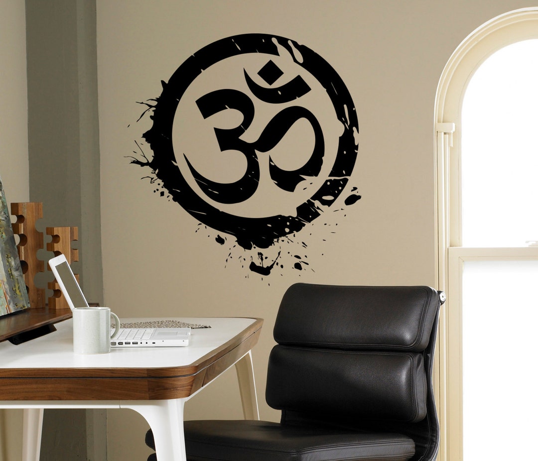 Om Mantra Wall Vinyl Decal Indian Religion Wall Sticker Yoga Interior ...