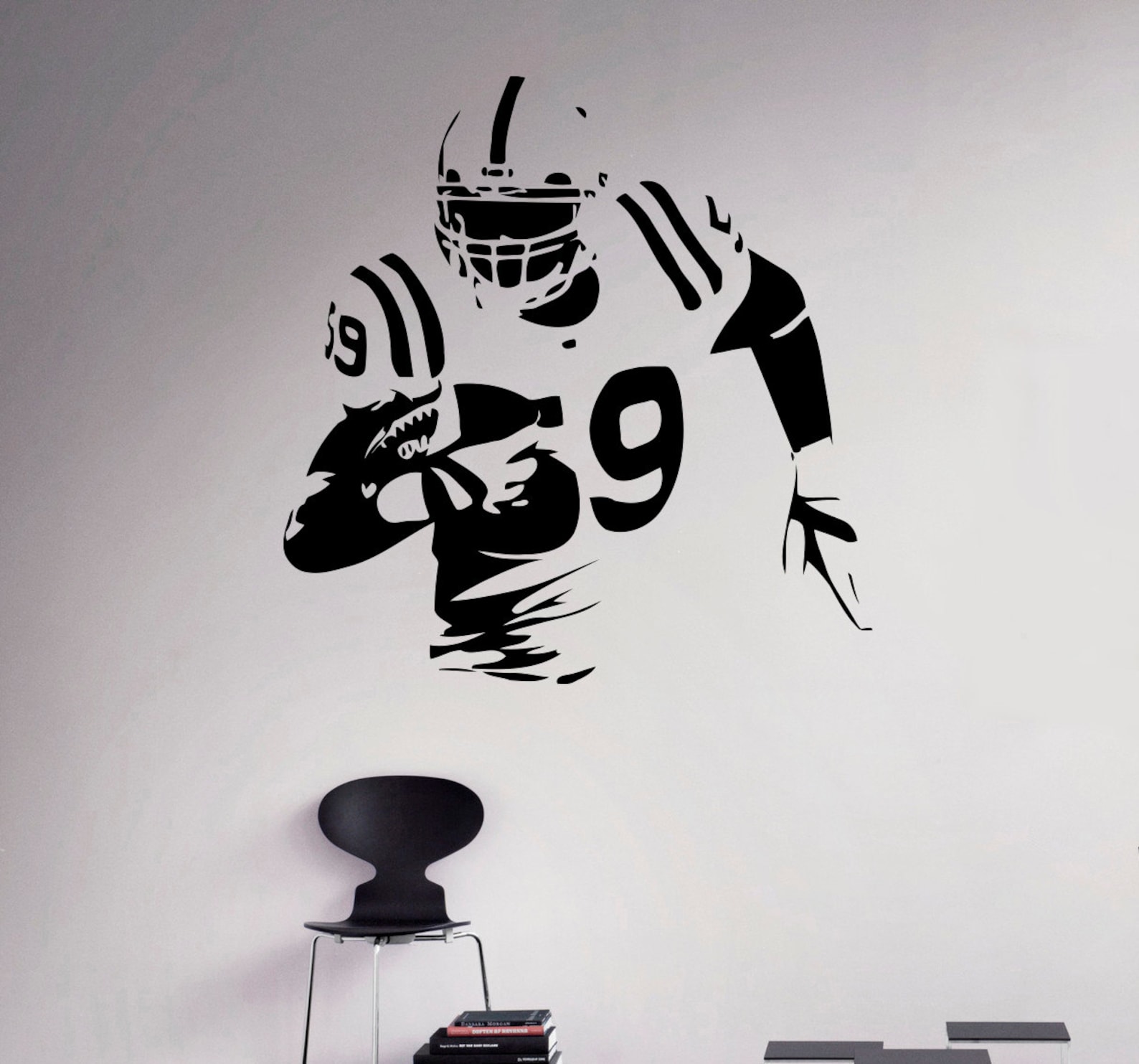 American Football Player Wall Decal Aggressive Sport Vinyl - Etsy