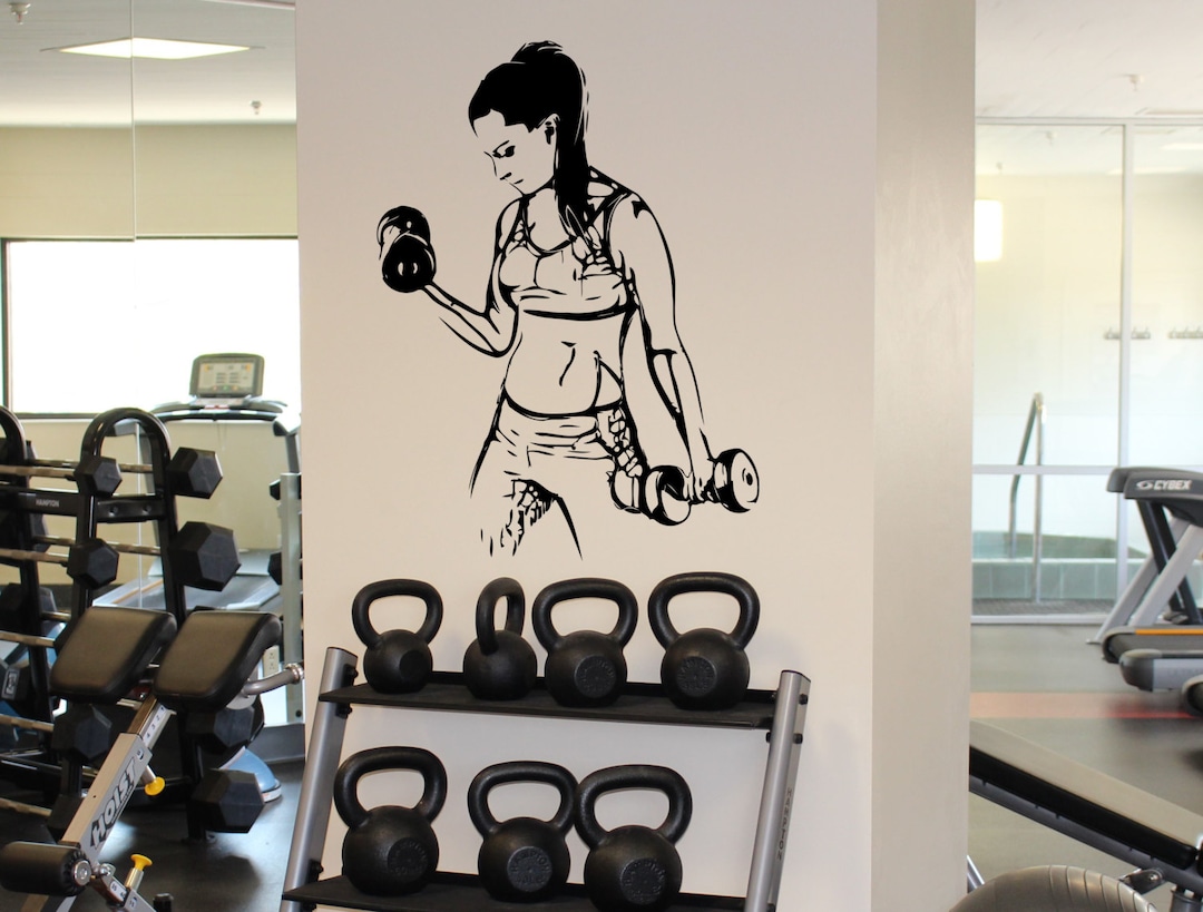 Fitness Gym Wall Decal Athletic Sport Wall Vinyl Sticker Bodybuilding ...