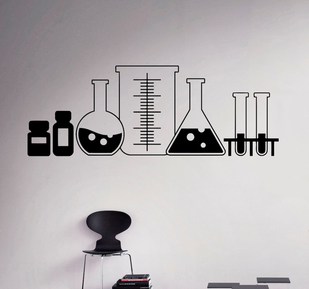 Laboratory Glass Wall Decal Vinyl Sticker Chemistry Classroom Art Decor ...
