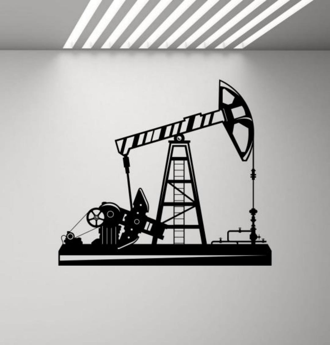Oil Rig Wall Decal Vinyl Sticker Sign Art Door Window Car Decor Stencil ...