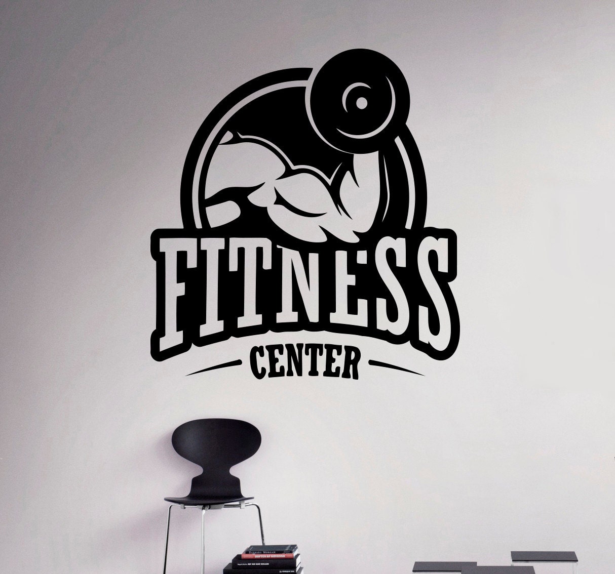 Fitness Center Wall Vinyl Decal Gym Emblem Wall Sticker Sport - Etsy