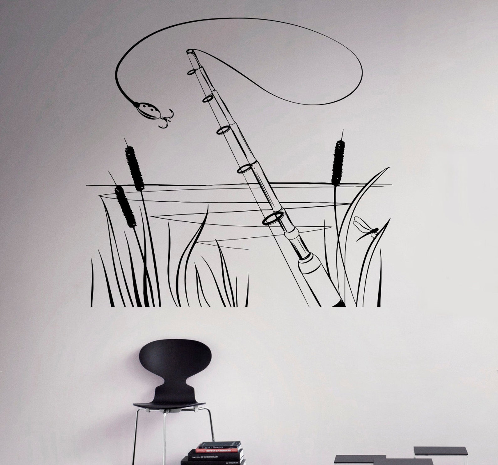 Fishing Rod Wall Decal Lake Nature Vinyl Sticker Hobby Home - Etsy