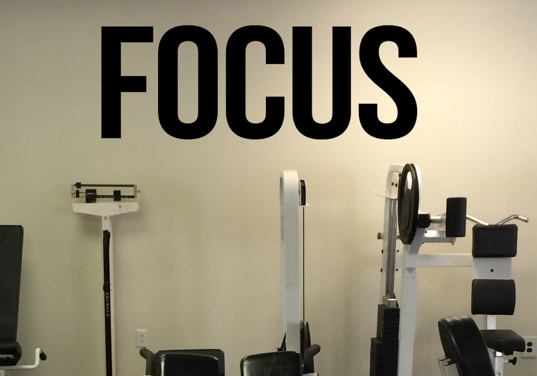 Gym Self Motivation Focus Vinyl Decal Workout Fitness Center Wall ...