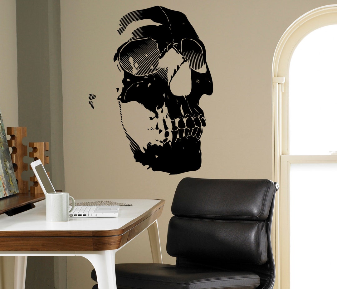 Human Skull Wall Decal Vinyl Sticker Home Interior Wall Art Decor Mural ...