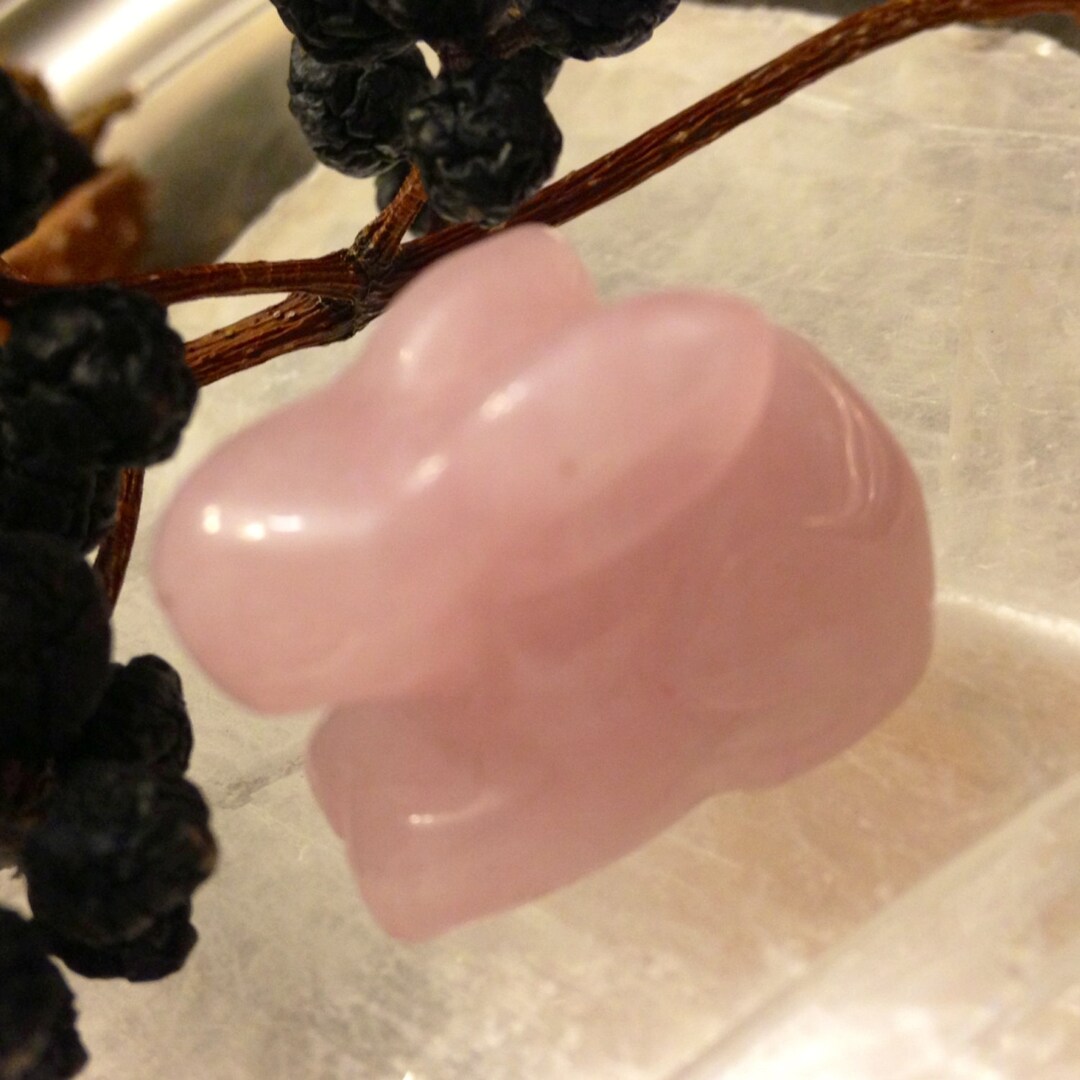 Beautiful Natural Rose Quartz Rabbit Rose Quartz Animal - Etsy