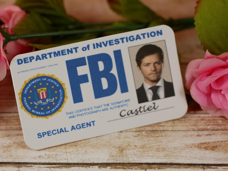 Set of 3 Supernatural Inspired FBI card Sam Dean Castiel - Etsy
