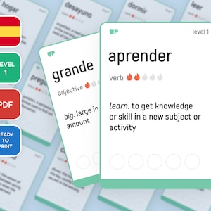 Printable Spanish Flashcards | Montessori Cards for Adults and Kids ...