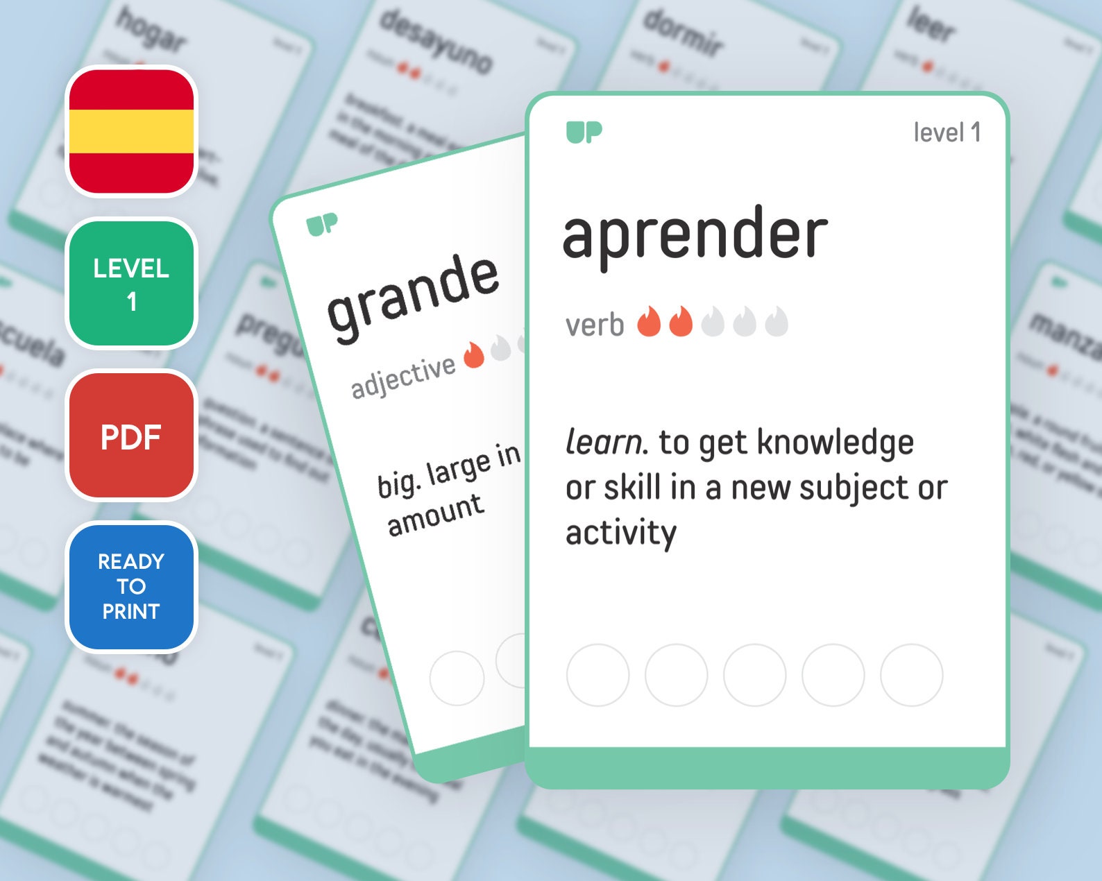 Printable Spanish Flashcards | Montessori Cards for Adults and Kids ...