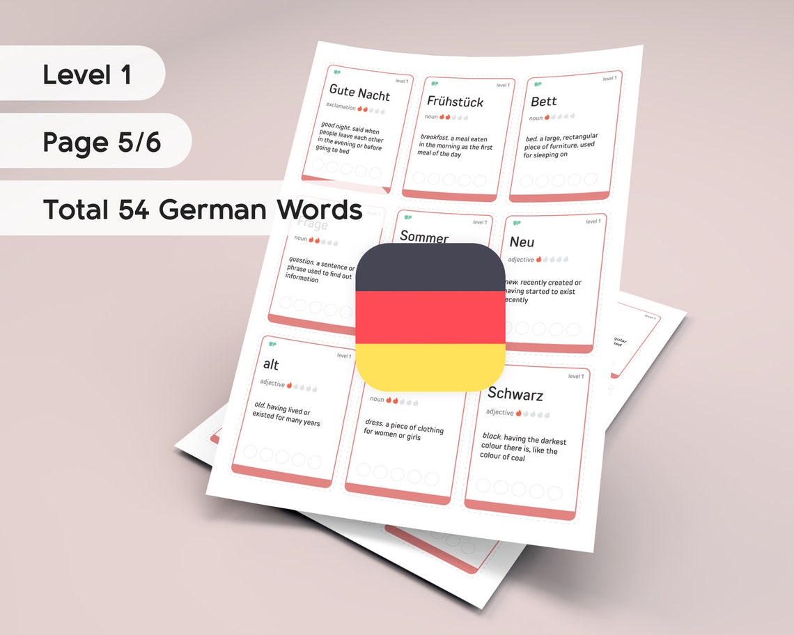 Printable German Flashcards | Montessori Cards for Adults and Kids ...