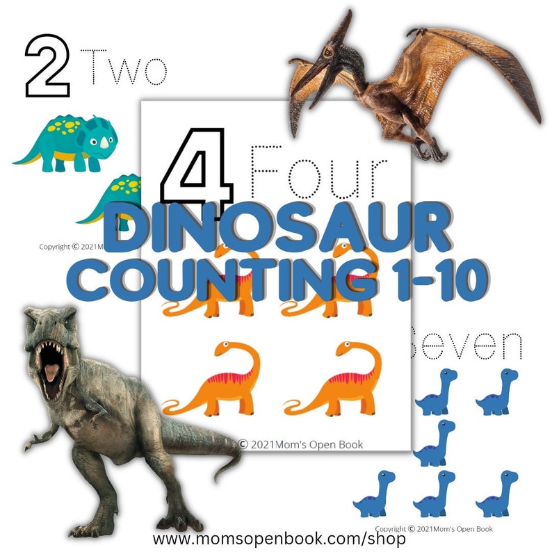 Dinosaur Counting 1-10 - Etsy