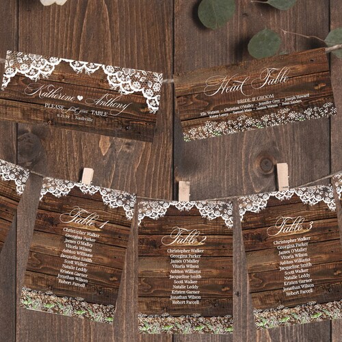 Rustic Seating Chart Template Instant Download Seating Chart | Etsy