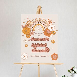 Groovy Welcome Sign Template, Retro 70s Bridal Shower Welcome Sign ...