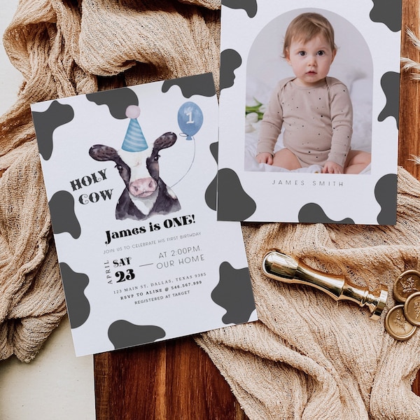 Cow 1st Birthday Boy - Etsy
