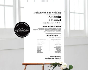 Wedding program template download Elegant wedding programs | Etsy